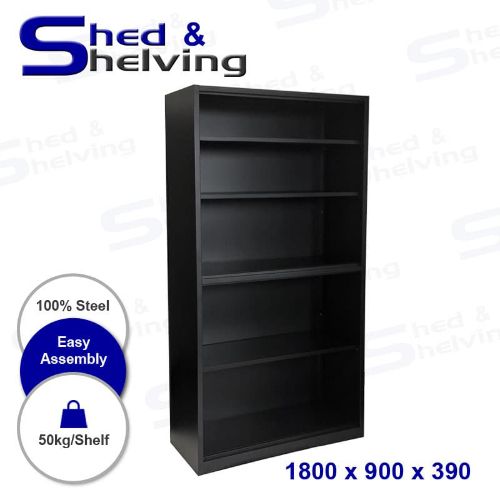 Metal Open Shelving Unit Black