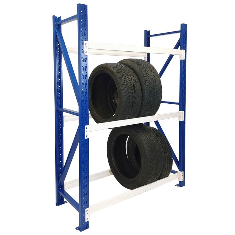 Long Span Tyre Rack 600 x 1500 | Blue and White